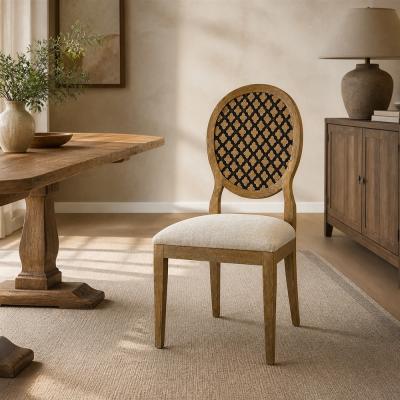 China Oval Quatrefoil Back Upholstered Dining Chair CYC-060 for sale