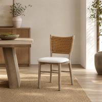 China Woven Rattan Back Upholstered Dining Chair CYC-063 for sale