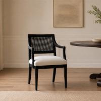 China Black Cane Back Upholstered Dining Armchair CYC-071 for sale