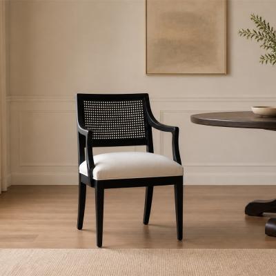 China Black Cane Back Upholstered Dining Armchair CYC-071 for sale