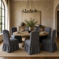 China Fully Upholstered Skirted Dining Chair TR-H001 for sale