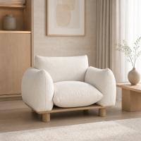 China Scandinavian Boucle Lounge Chair with Solid Wood Platform SF-001A for sale