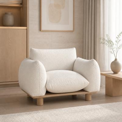 China Scandinavian Boucle Lounge Chair with Solid Wood Platform SF-001A for sale