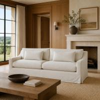 China Transitional High-Back 3-Seater Slipcovered Sofa  SF-005 for sale