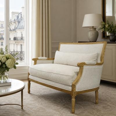 China French Neoclassical Solid Wood Upholstered Loveseat, 2-Seater LG-5008 for sale