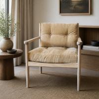 China Mid-Century Solid Wood Frame Cushioned Lounge Chair, 1-Seater LG-5011 for sale