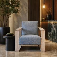 China Contemporary Geometric Solid Wood Lounge Chair, 1-Seater LG-5013 for sale