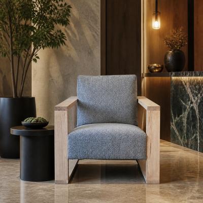China Contemporary Geometric Solid Wood Lounge Chair, 1-Seater LG-5013 for sale