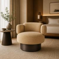 China Contemporary 1-Seater Metal-Base Swivel Lounge Chair TR-H006 for sale