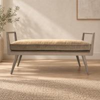 China Japandi Mid-Century 2-Seat Wood Arm Bench | BC-003 for sale