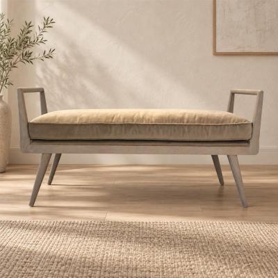 China Japandi Mid-Century 2-Seat Wood Arm Bench | BC-003 for sale
