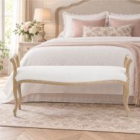 China French Country 2-Seat Ivory Upholstered Bench | BC-005 for sale