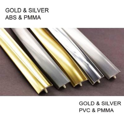 China Automotive Use PMMA And PVC Or ABS And PMMA PVC Extrusion Metallic Surface Decorative Profiles for sale