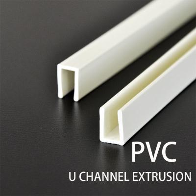 China PVC Glass Panel Protection Extruded Plastic U Channel Slot U-Type Strip for sale