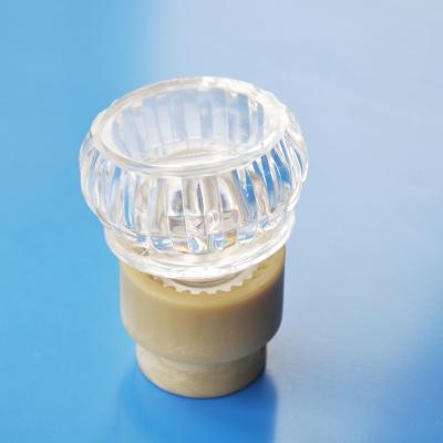 China Small Plastic Injection Molded Part Transparent PMMA Bottle Cap for sale