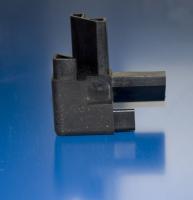 China Black ABS Plastic Injection Parts Moulding Items for Corner Connection for sale