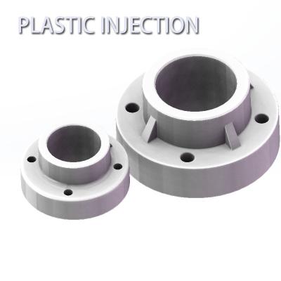 China Custom Plastic Injection Parts Gray PVC Pipe Fittings Flange Injection Molding for sale