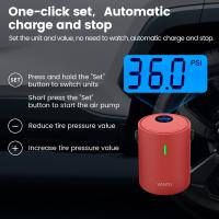 China Portable Mini Cordless Air Pump Car Air Compressor YANTU A05 Wireless 12V Tire Inflator for sale