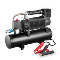 China YANTU AM48 DC12V/24V 60MM Cylinder Air Compressor for Car Tires Max 160L/min 8L Tank for sale