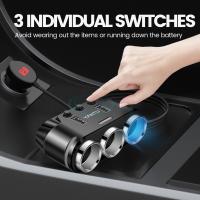 China YANTU B39 12V 24V Car Cigarette Lighter Charging 3 in 1 Super Corded Heater Adapter Plug Dual USB Auto Electronics for sale
