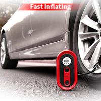 China YANTU A01 Wired 12V Car Tire Inflator with Emergency Light and Digital Pump Black/Red for sale