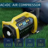 China 12V Electric Car Tire Inflator Machine with Double Cylinder and AC DC Battery Options for sale
