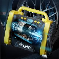 China 12V Electric Car Tire Inflator Machine with Double Cylinder and AC DC Battery Options for sale