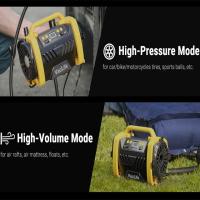 China 12V Electric Car Tire Inflator Machine with Double Cylinder and AC DC Battery Options for sale