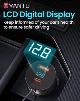 China YANTU B33 78W PD Car Charger Dual USB Type-C and QC3.0 for Fast Charging 12-24v Voltage for sale
