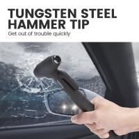 China YANTU F05 Carbon Steel Long Handle Car Safety Life Hammer Auto Emergency Escape Rescue Tool Window Breaker Seatbelt Cutter Hammer for sale