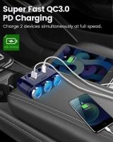 China YANTU B39 Portable Wired Charger Mini Car Charger Phone Charger 3 Socket 2 USB Cigarette Lighter for Car for sale