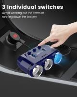 China YANTU B39 Portable Wired Charger Mini Car Charger Phone Charger 3 Socket 2 USB Cigarette Lighter for Car for sale