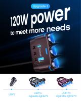 China 12V Car Mobile Charger with Dual USB QC PD Cigarette Lighter and Voltage Monitoring for sale