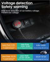 China 12V Car Mobile Charger with Dual USB QC PD Cigarette Lighter and Voltage Monitoring for sale