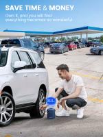 China YANTU A05 Mini Air Compressor with 1500mAh*3 Battery CE Accessory and Emergency Light for sale