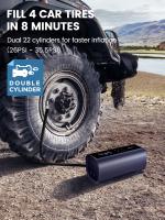 China Double 22mm Cylinder YANTU A22 Cordless 150psi SUV Offroad Portable Air Compressor Pump for sale