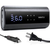 China Blue YANTU A22 AC DC double cylinder high pressure cordless portable air compressor pump digital automatic silent car tire inflators for sale