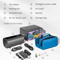 China Blue YANTU A22 AC DC double cylinder high pressure cordless portable air compressor pump digital automatic silent car tire inflators for sale