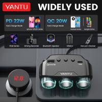 China 12v-24V Car Charger Adapter With Voltage Monitoring and 3 Sockets for Black Vehicles for sale