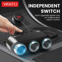 China 12v-24V Car Charger Adapter With Voltage Monitoring and 3 Sockets for Black Vehicles for sale