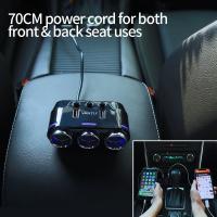 China YANTU B39 12V USB Waterproof Car Charger Socket With LED Voltmeter Switch Output 5V 1A/2.1A for sale