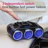 China YANTU B39 12V USB Waterproof Car Charger Socket With LED Voltmeter Switch Output 5V 1A/2.1A for sale