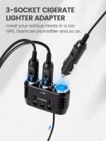 China Mini Phone Cigarette Lighter Car Charger with Dual USB Socket and Voltage Monitoring for sale
