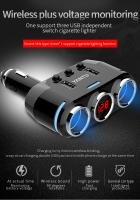 China YANTU B39 Black Wireless Quick Charge Car Charger -Chic Design with 2pcs Cigarette Lighter Interface for sale