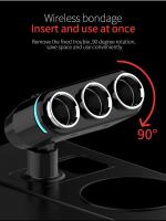 China YANTU B39 Black Wireless Quick Charge Car Charger -Chic Design with 2pcs Cigarette Lighter Interface for sale