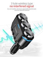 China YANTU B39 Black Wireless Quick Charge Car Charger -Chic Design with 2pcs Cigarette Lighter Interface for sale