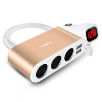 China Metal Material 12V 24V Wired Dual USB C Fast Car Charger Adapter with Voltage Monitoring for sale