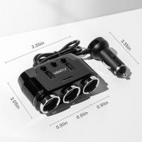 China 12V/24V Car Charger Adapter Cyberpunk Design Style 150W 2 USB Ports 3 Socket Universal for sale