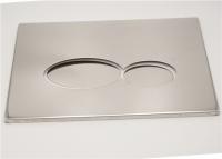 China Stainless Steel Toilet Water Tank Cover 23cm x 16cm Silver Flush Button Accessory for sale
