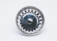 China Spanish Standard Sink Strainer Set Stainless Steel 201 79mm OD 0.4-0.6mm Thickness for sale